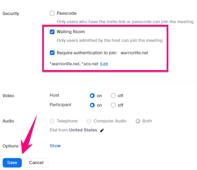 Secure your Zoom Classroom with Waiting Room and Warriorlife/VCS Authentication – VCS IT Help Center