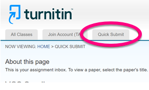 How to Use Turnitin Quick Submit – VCS IT Help Center