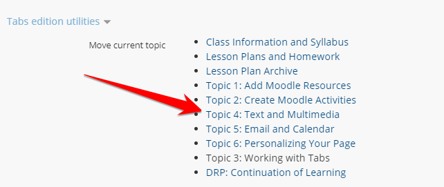 How To Move Tabs On Your Moodle Page VCS IT Help Center