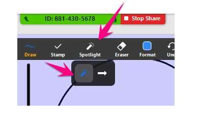 Use the mouse spotlight and other annotation tools – VCS IT Help Center