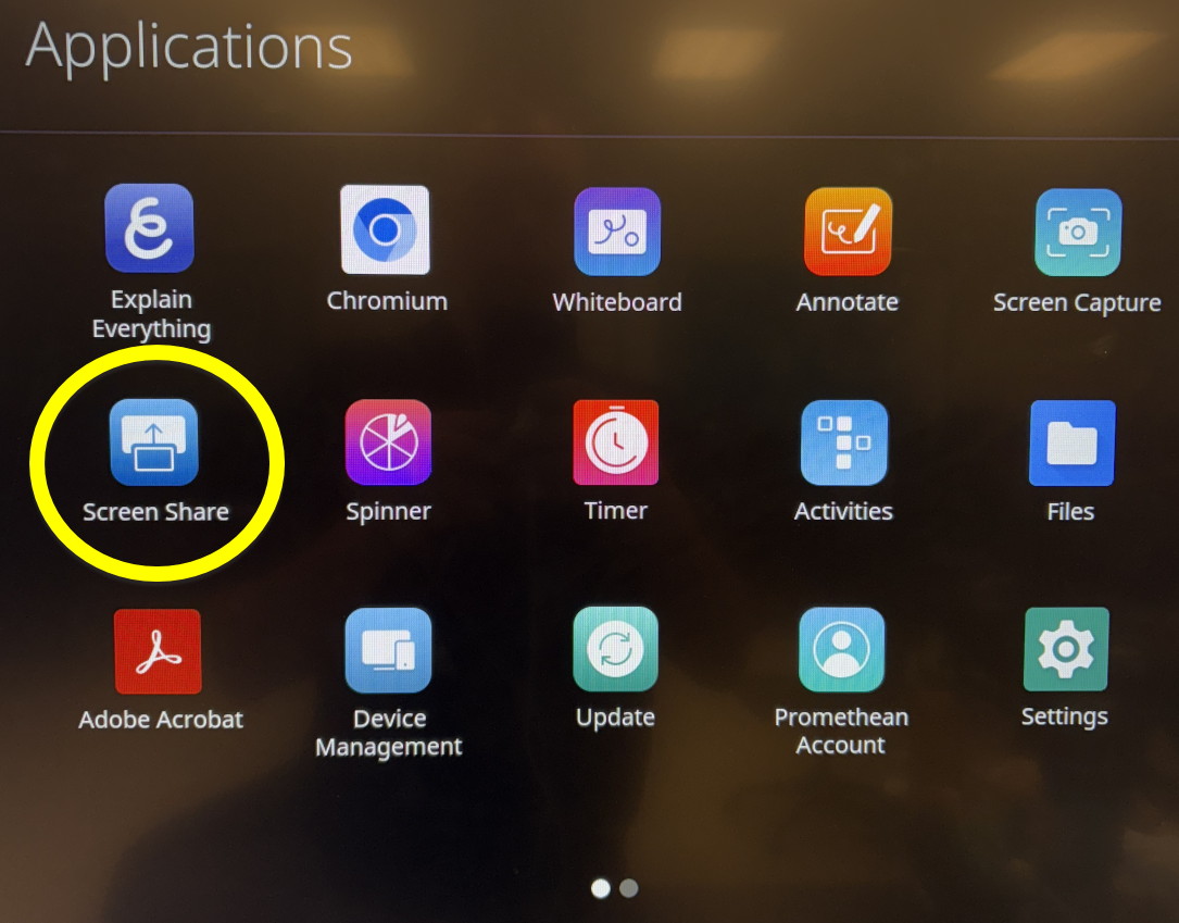 Share your screen with Promethean (wireless) – VCS IT Help Center