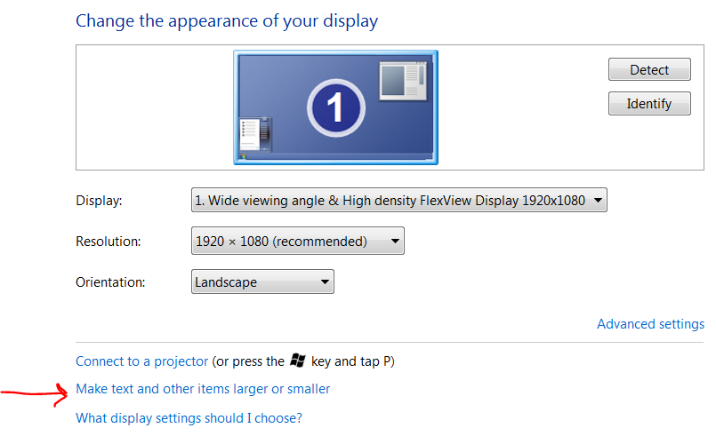 How do I make text and other items on my PC laptop display larger ...
