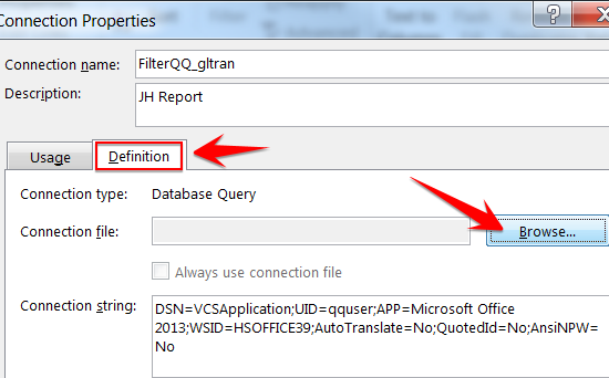 How do I set up the ODBC connection for a refreshable real-time report? – VCS IT Help Center