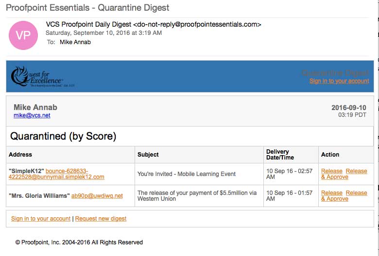 How to manage email falsely identified as spam – VCS IT Help Center